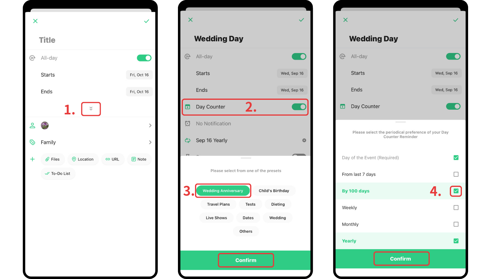 Can I set Anniversaries? (Day counter) – TimeTree Help